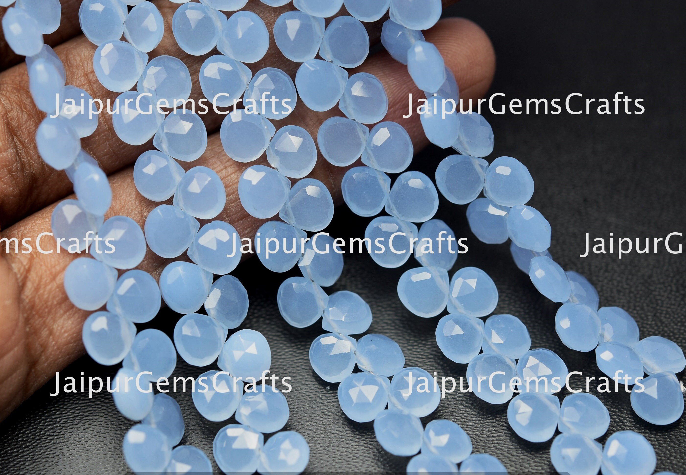 7 Inches Strand Holly Blue Hydro Quartz Side Drilled - Etsy