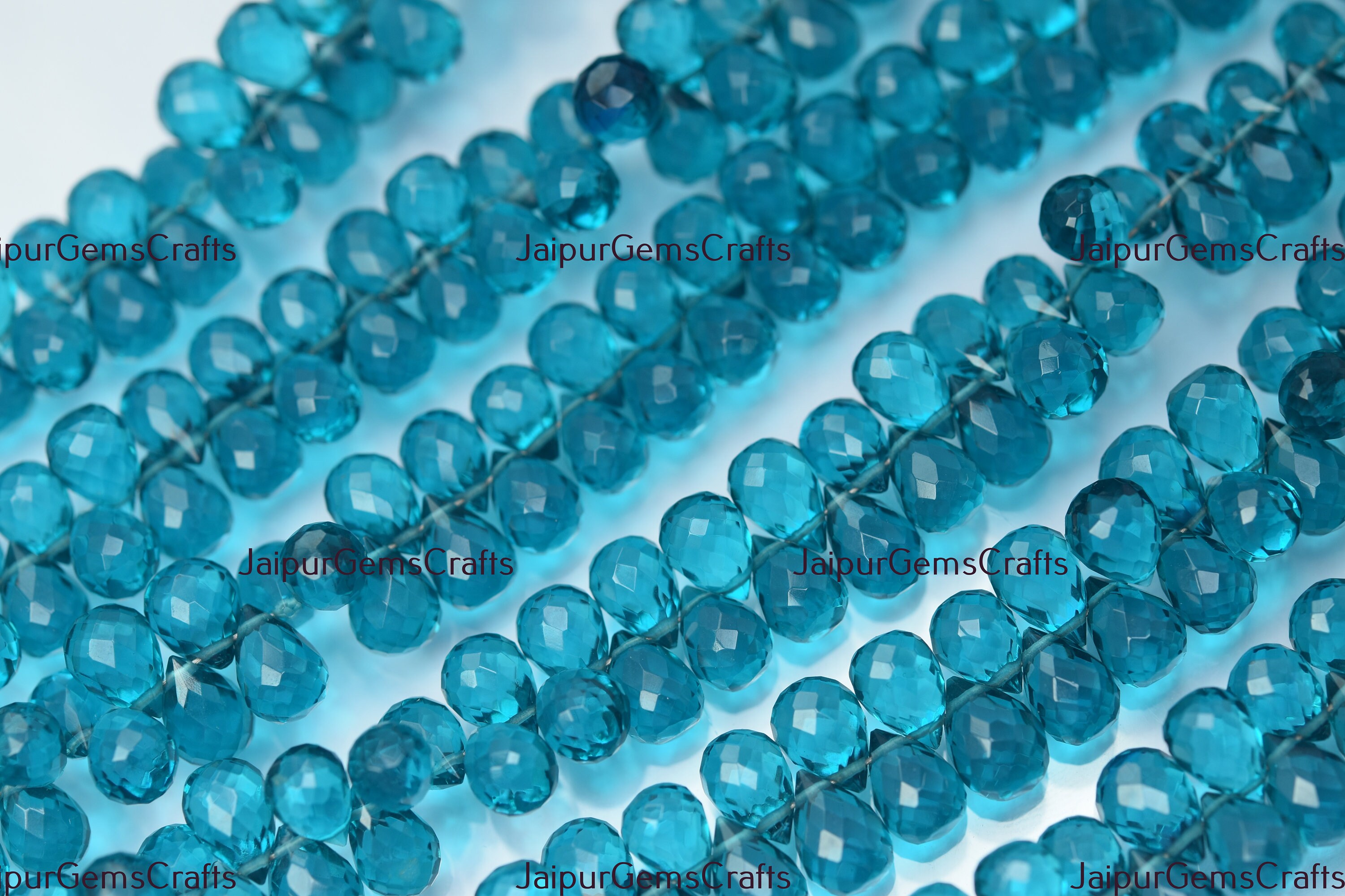 7 Inch Strand Peacock Blue Hydro Quartz Side Drilled - Etsy