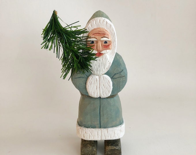 Vintage Christmas Hand Carved Hand Painted Wood Folk Art Belsnickle ...
