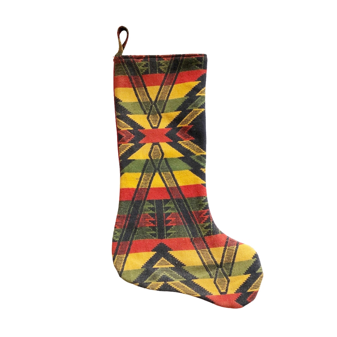 Christmas Handmade Stocking From Vintage Wool Native American Blanket ...