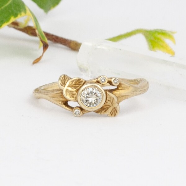 Diamond Leaf Ring - Etsy