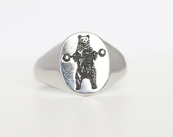 Bear Signet Ring - Etsy
