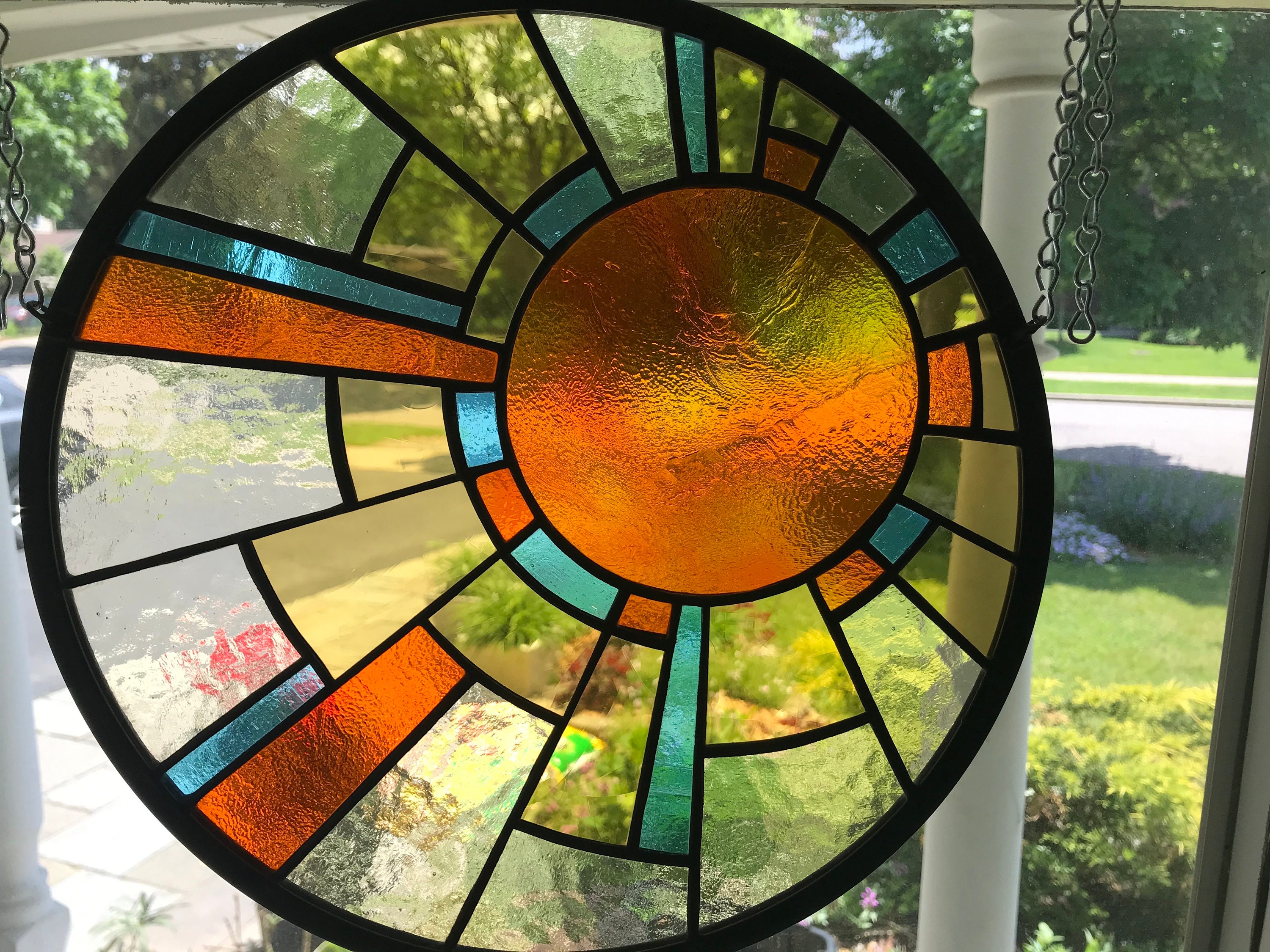 Art Deco Stained Glass Sun
