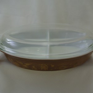 Vintage Pyrex Early American Heritage Pattern Oval Divided - Etsy