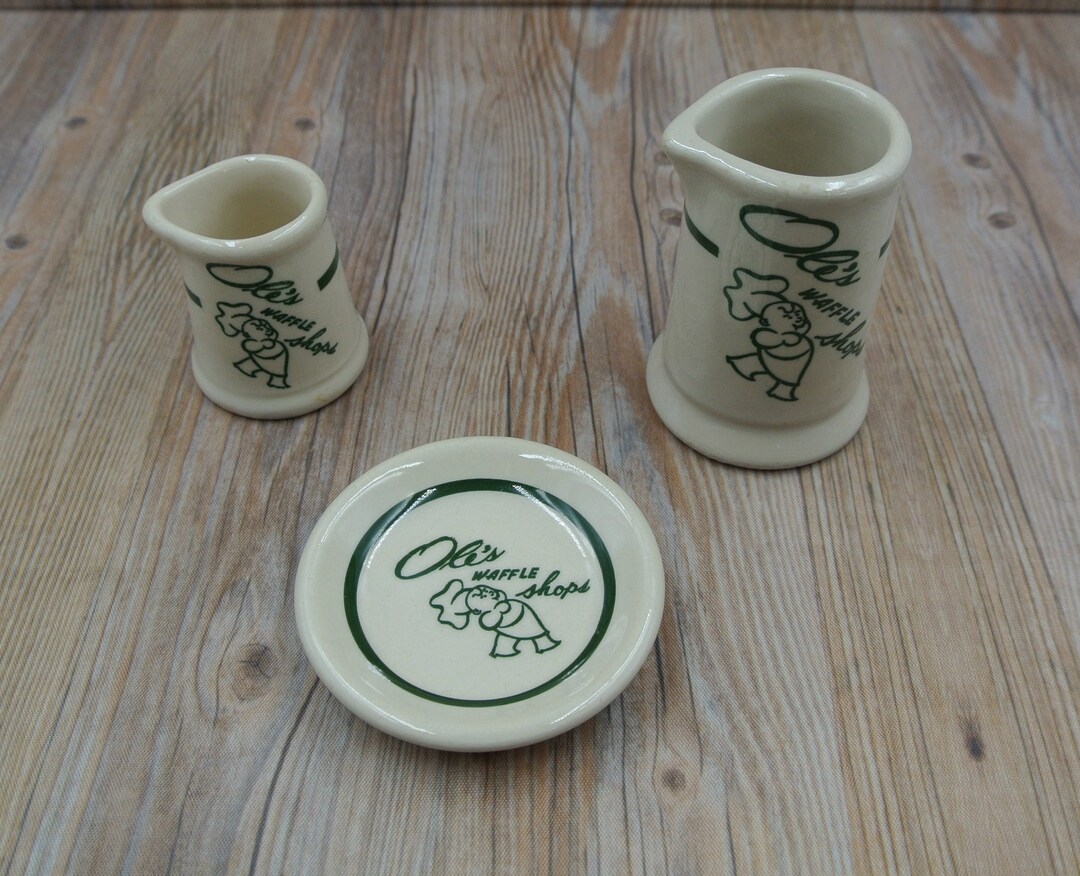 Famous Ole's Waffle Shop Restaurant Ware 3 Piece Set Butter Pat, Cramer ...