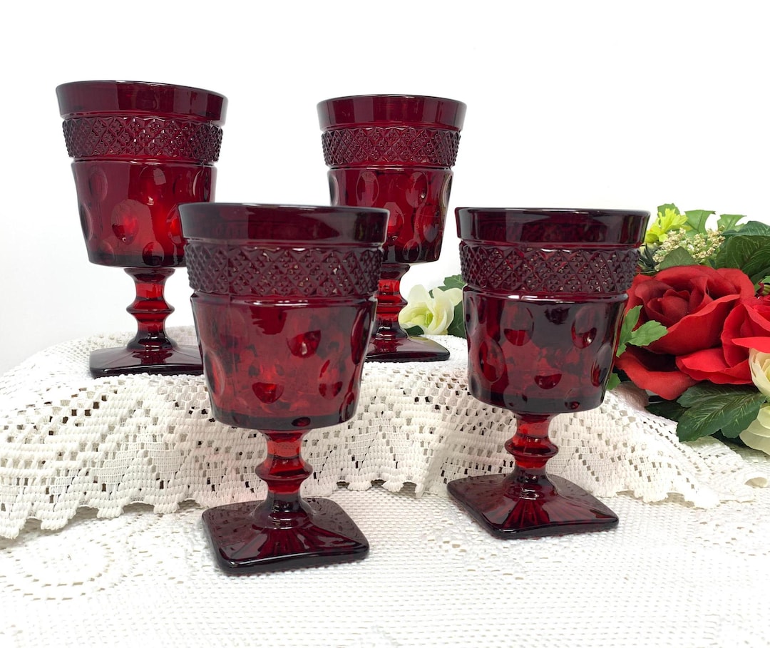 1930's Mckee Opal Pattern Royal Ruby Red Plymouth or Diamond Thumbprint ...