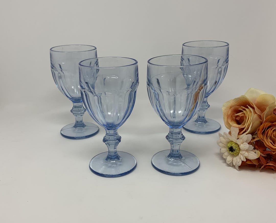 Misty Blue Gibraltar Duratuff Wine Glasses / Goblets Made by Libbey ...