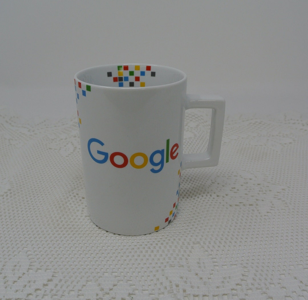 Very Rare Vintage GOOGLE Logo Pixelated Coffee Mug With Square Handle ...