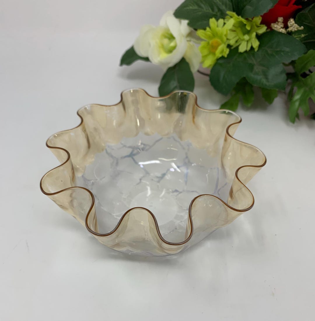 Very Rare Antique Pomona Finger Bowl in the RIVULET Pattern Ruffled ...