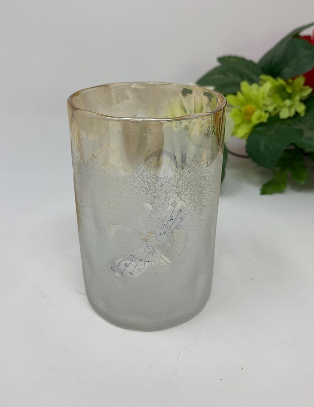Very Rare Pansy & Butterfly Pomona Tumbler New England Glass Company ...