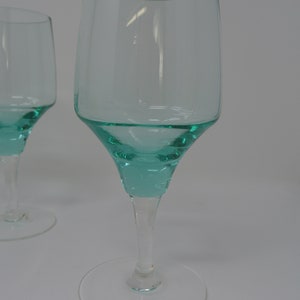 Sasaki Harmony Aqua Hand-blown Glasses Ware ~ Large Water Goblets 6 7/8 ...