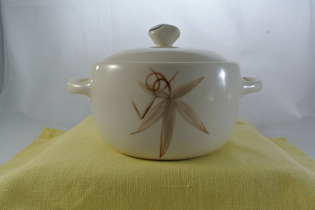 Vintage Winfield Pottery "china Dragon Flower" Covered Casserole ~ Bean ...