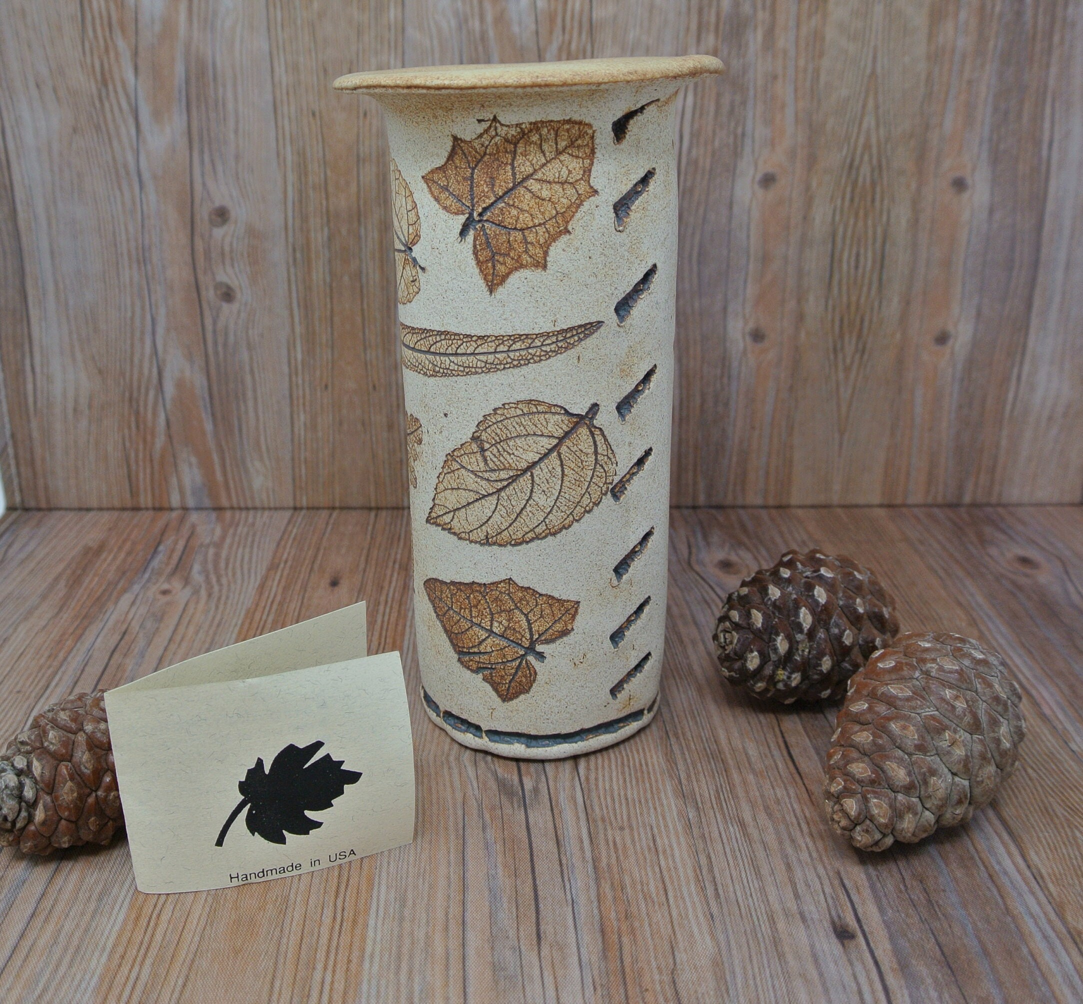 Freeman Ceramics Los Angeles Pottery Beautiful Leaf Vase Studio Art ...