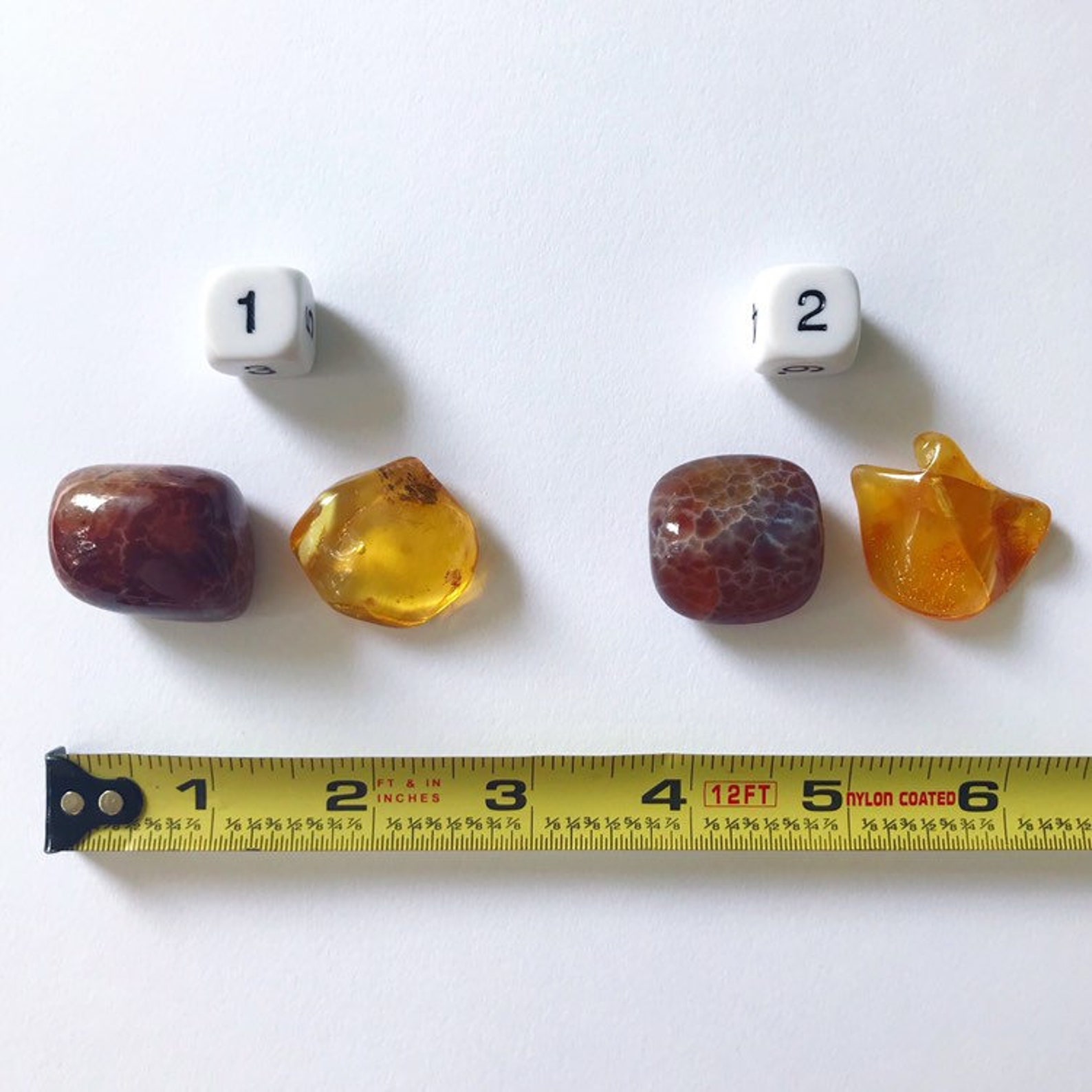 Exquisite Polished Mexican Fire Agate and Lithuanian Amber Crystal Sets ...