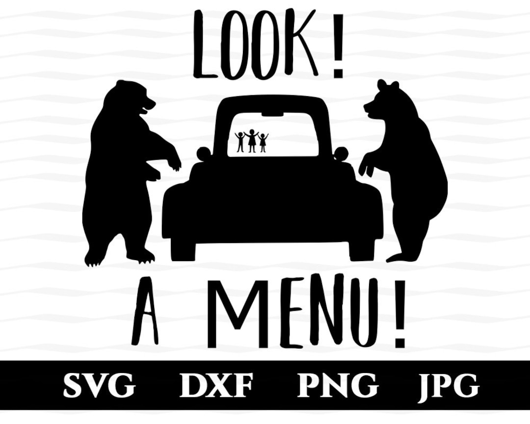 Look! A Menu! Bears SVG / Funny Bears Family Car Decal / Funny Hungry ...