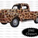 Vintage Leopard Print Truck Clipart / Old Pickup Truck Graphic ...