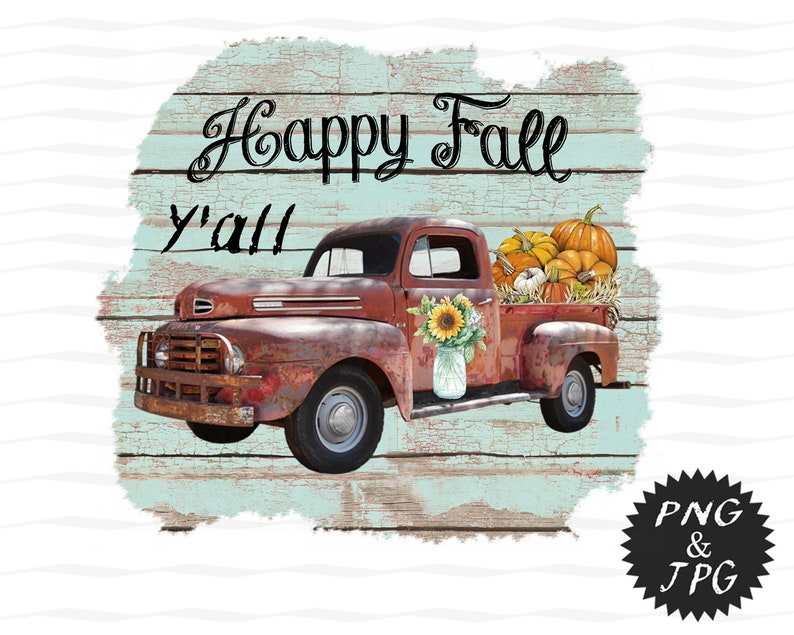 Happy Fall Y'all Vintage Truck Design / Pumpkin Autumn / - Etsy