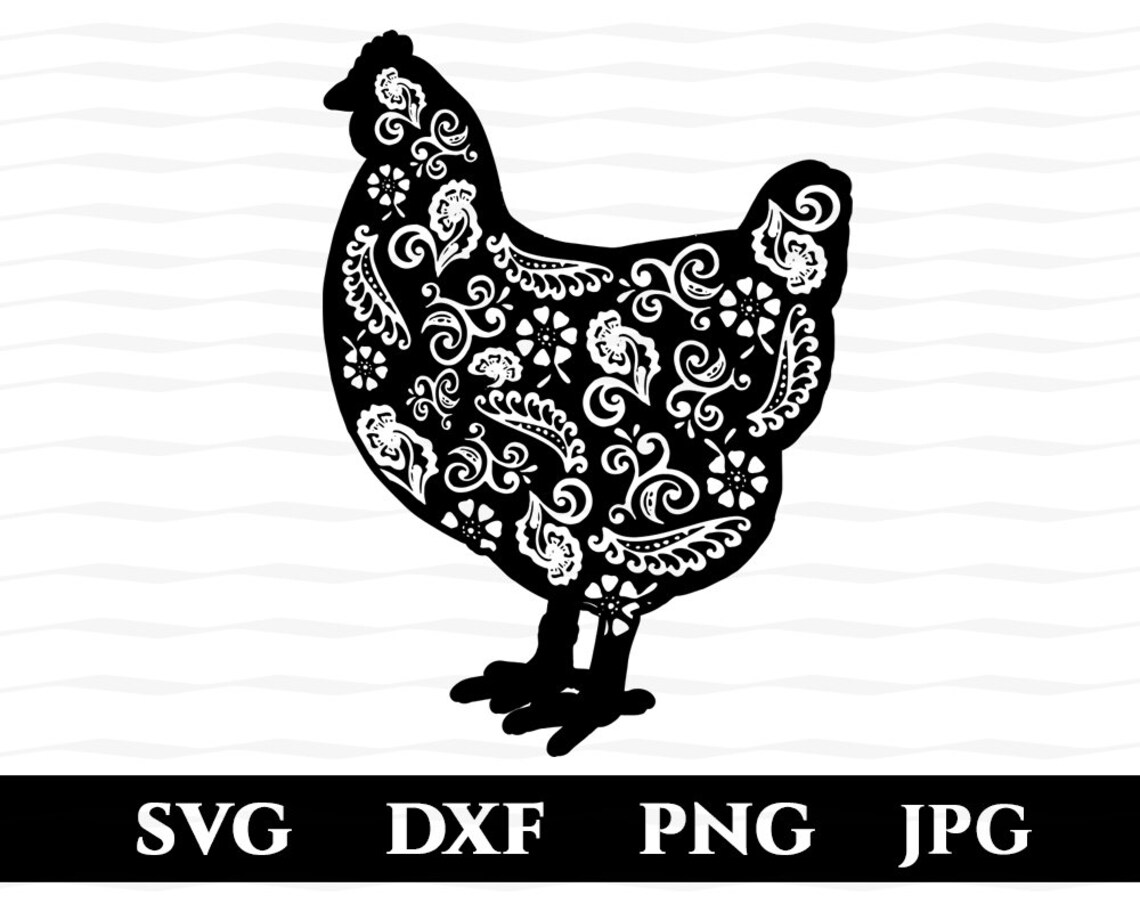 Chicken SVG DXF PNG Jpg Cut File for Silhouette Cameo | Etsy