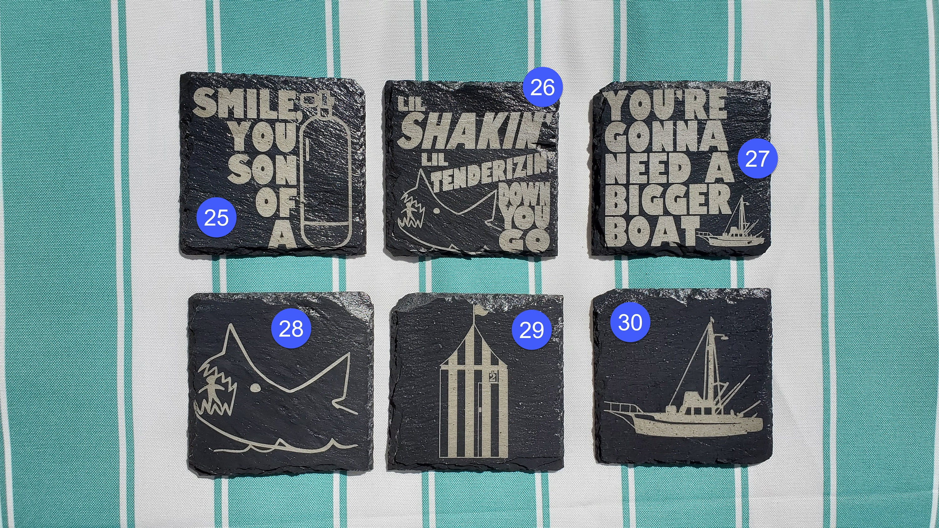 JAWS Coasters 26: Down You Go chalkboard Shark - Etsy
