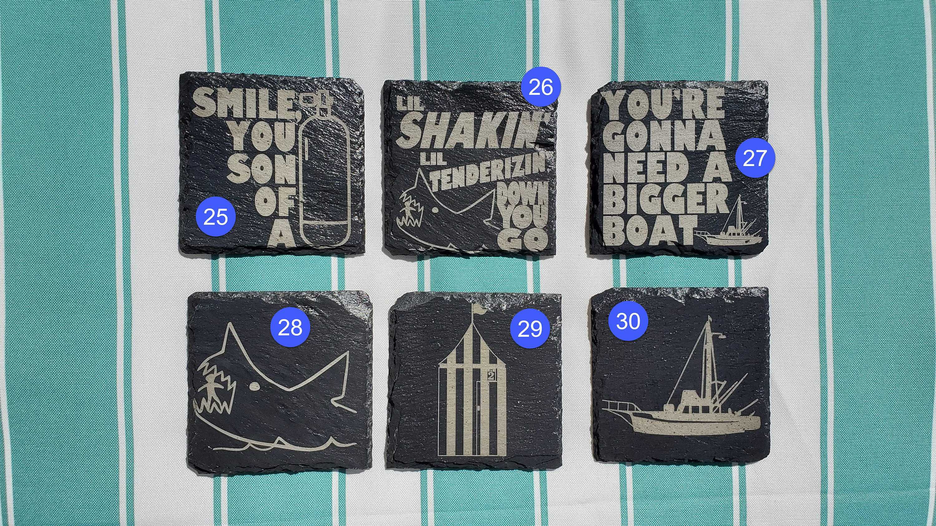 JAWS Coasters (#28): Chalkboard Shark - Etsy