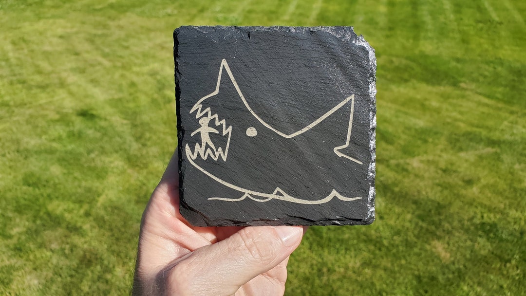 JAWS Coasters (#28): Chalkboard Shark - Etsy
