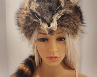 Raccoon Skin Cap - Etsy