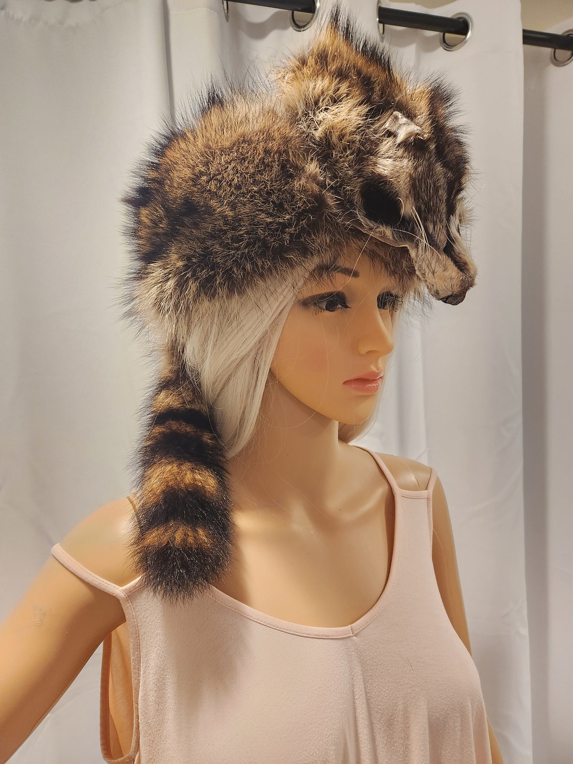 Real Raccoon Skin Daniel Boone Hat Cap Fur Hat - Etsy