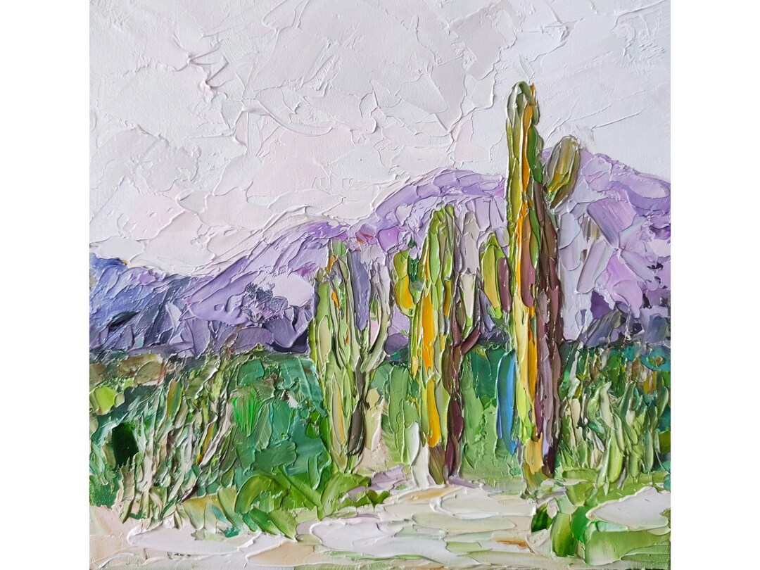 Saguaro Cactus Painting Landscape Original Artwork Arizona - Etsy