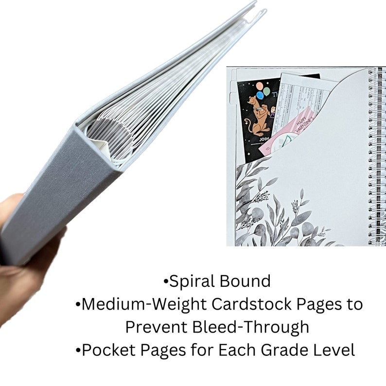 Modern School Memory Book Prek-12th W/ Pockets Keepsake Album + Kids ...