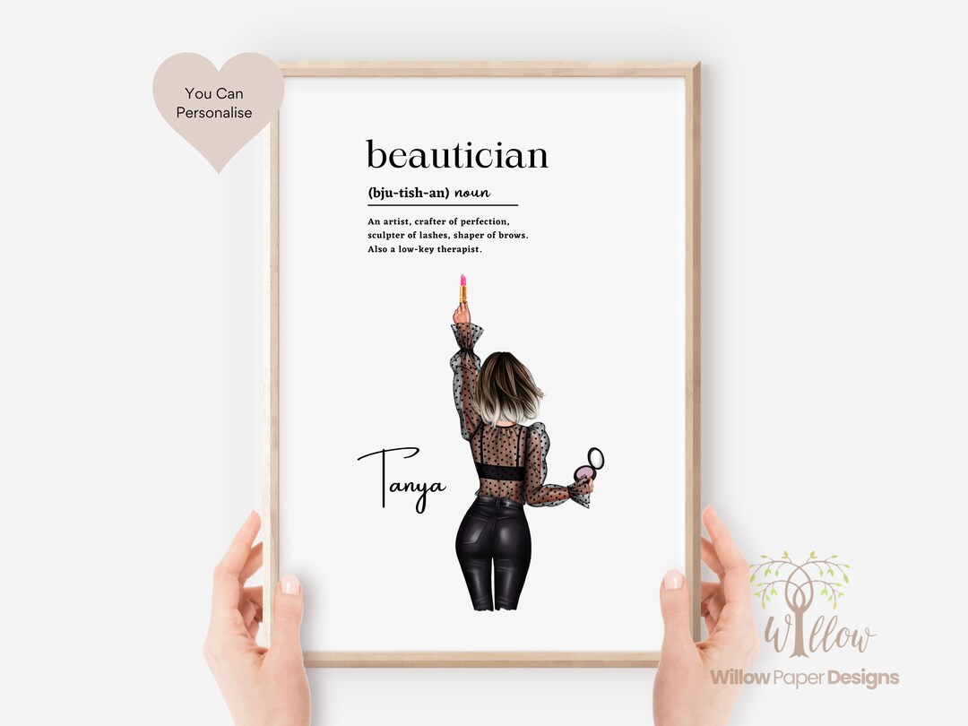 Personalized Beautician Definition Print: Beauty Salon Wall Art ...