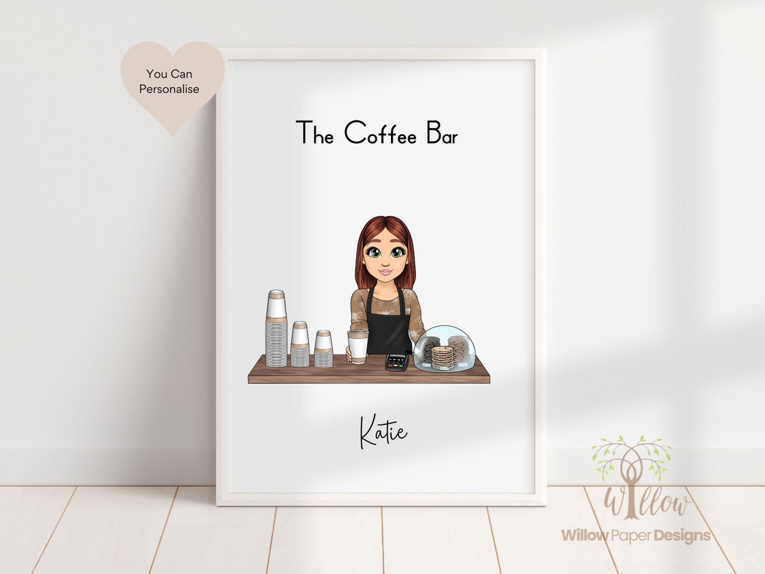 Personalized Coffee Shop Print, Custom Coffee Shop Wall Art ...
