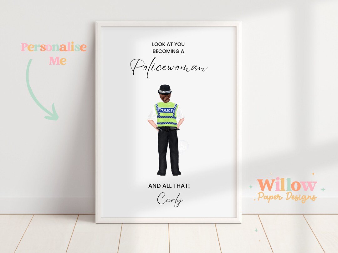 Police Officer Gift, Police Promotion Print, Police Colleague Print ...