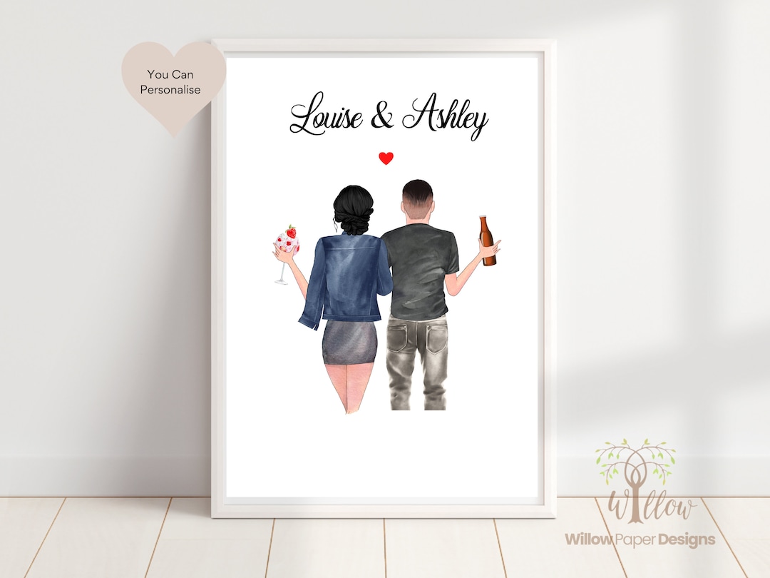 Couples Personalised Gift, Custom Couples Print, Personalised Gift for ...