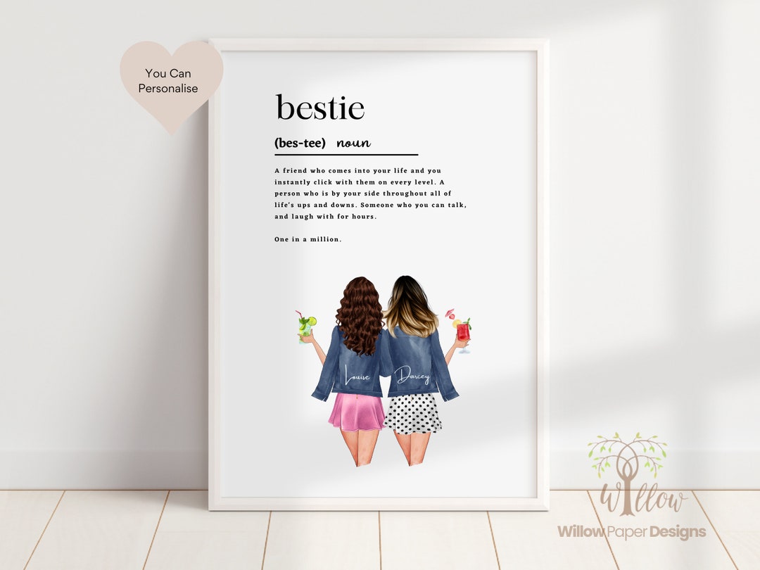 Best Friends Definition Print, Gift for Bestie, Birthday Gift Ideas ...