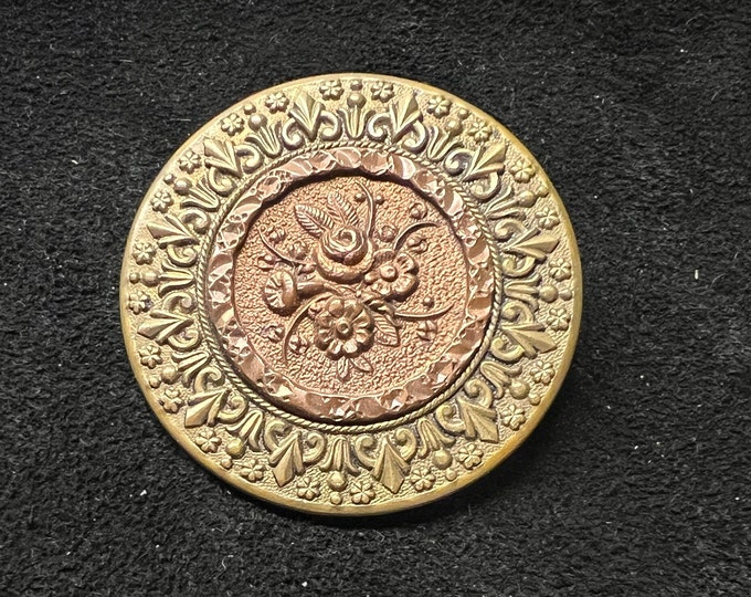Stamped 2 Piece Button With Roses - Etsy