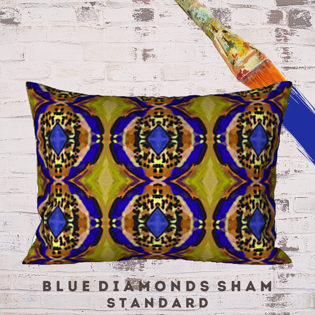 King Pillow Sham, Standard Size Sham, Abstract Art Sham, Boho Pillow ...