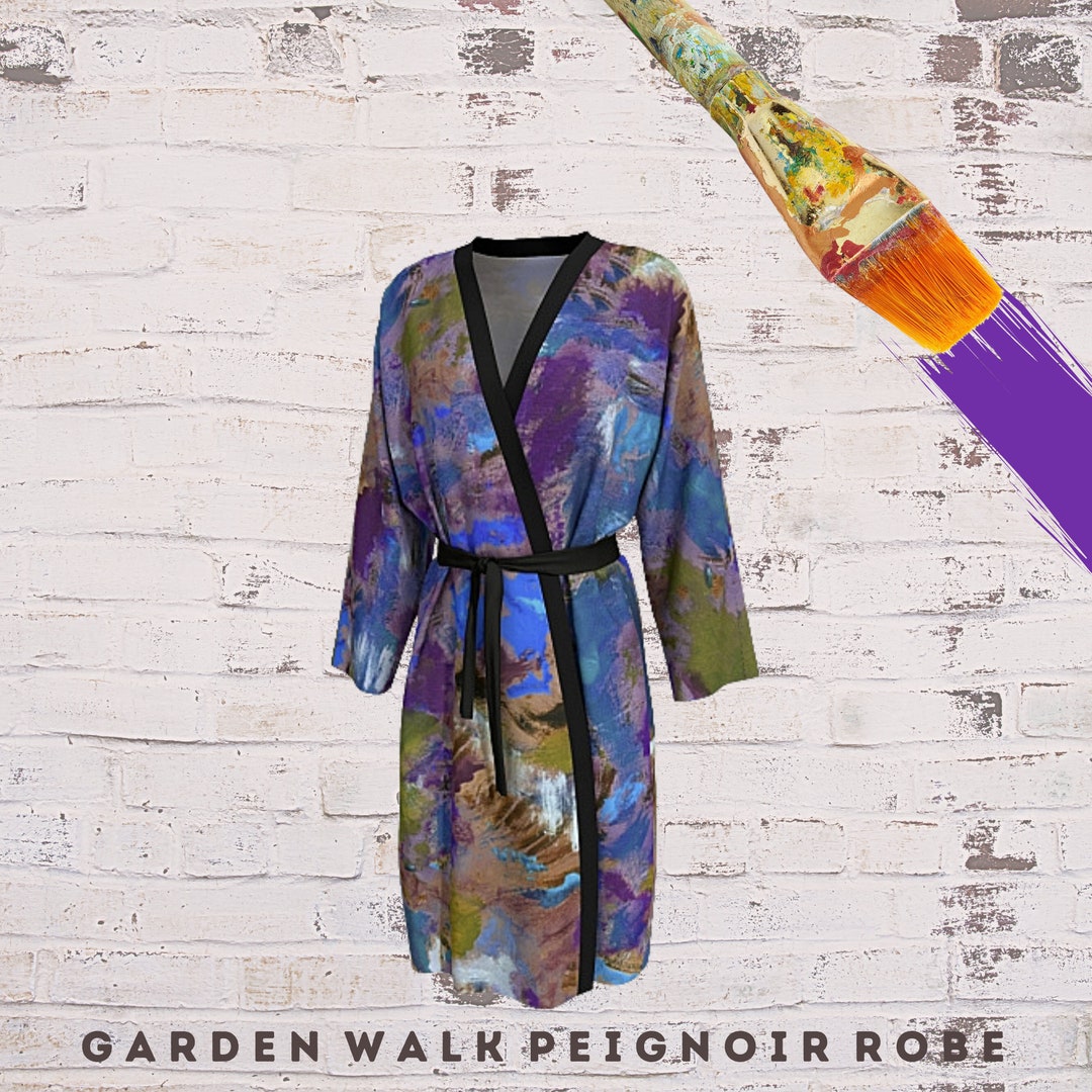 Robe for Women, Abstract Art Robe, Peignoir Robe, Designer Clothing ...