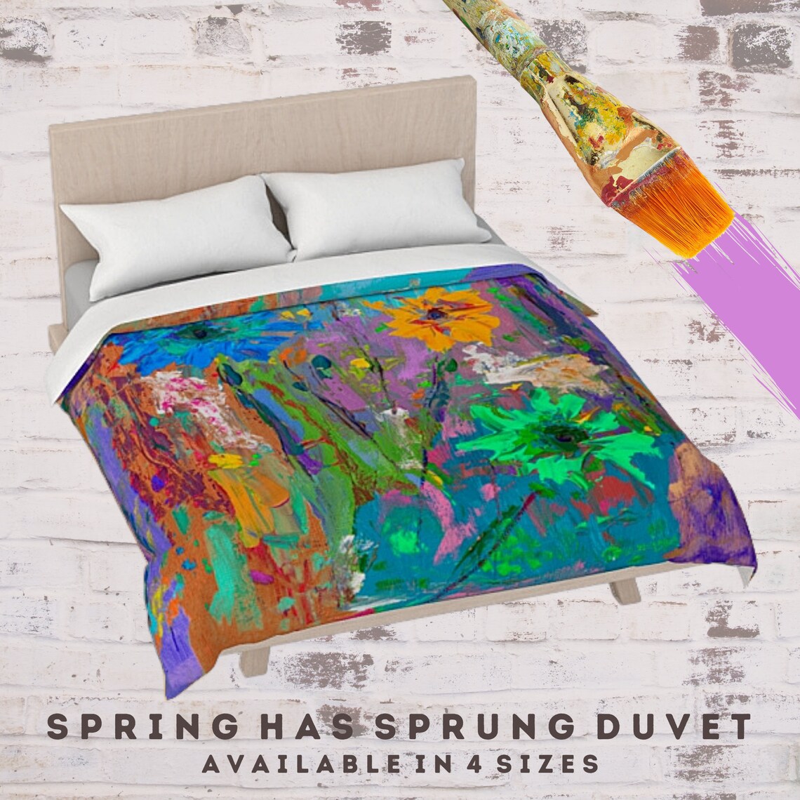 Duvet Designer Luxury Abstract Art Bedding Colorful Spring - Etsy