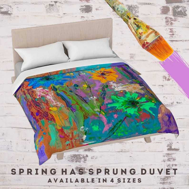 Duvet Designer Luxury Abstract Art Bedding Colorful Spring - Etsy