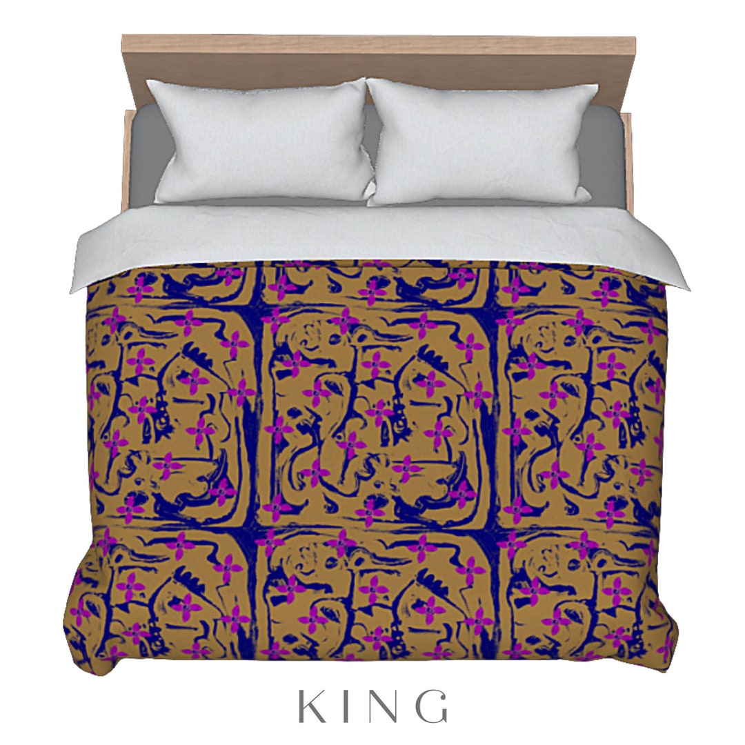King Bedding Queen Duvet Cover Designer Abstract Art Colorful Bed Decor ...