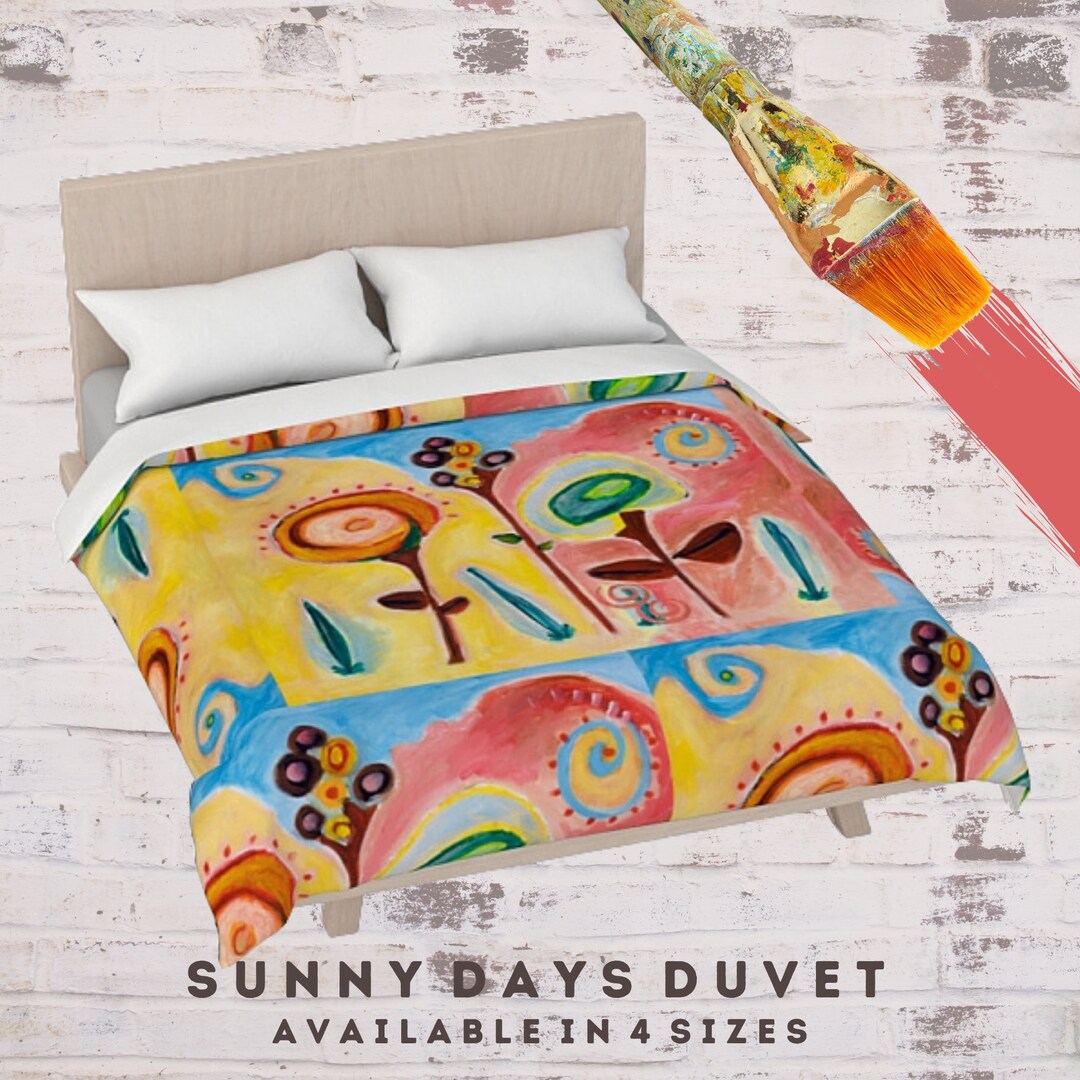 Bed Duvet Cover Boho Bedding Cotton Sateen Abstract Art King Queen Full ...