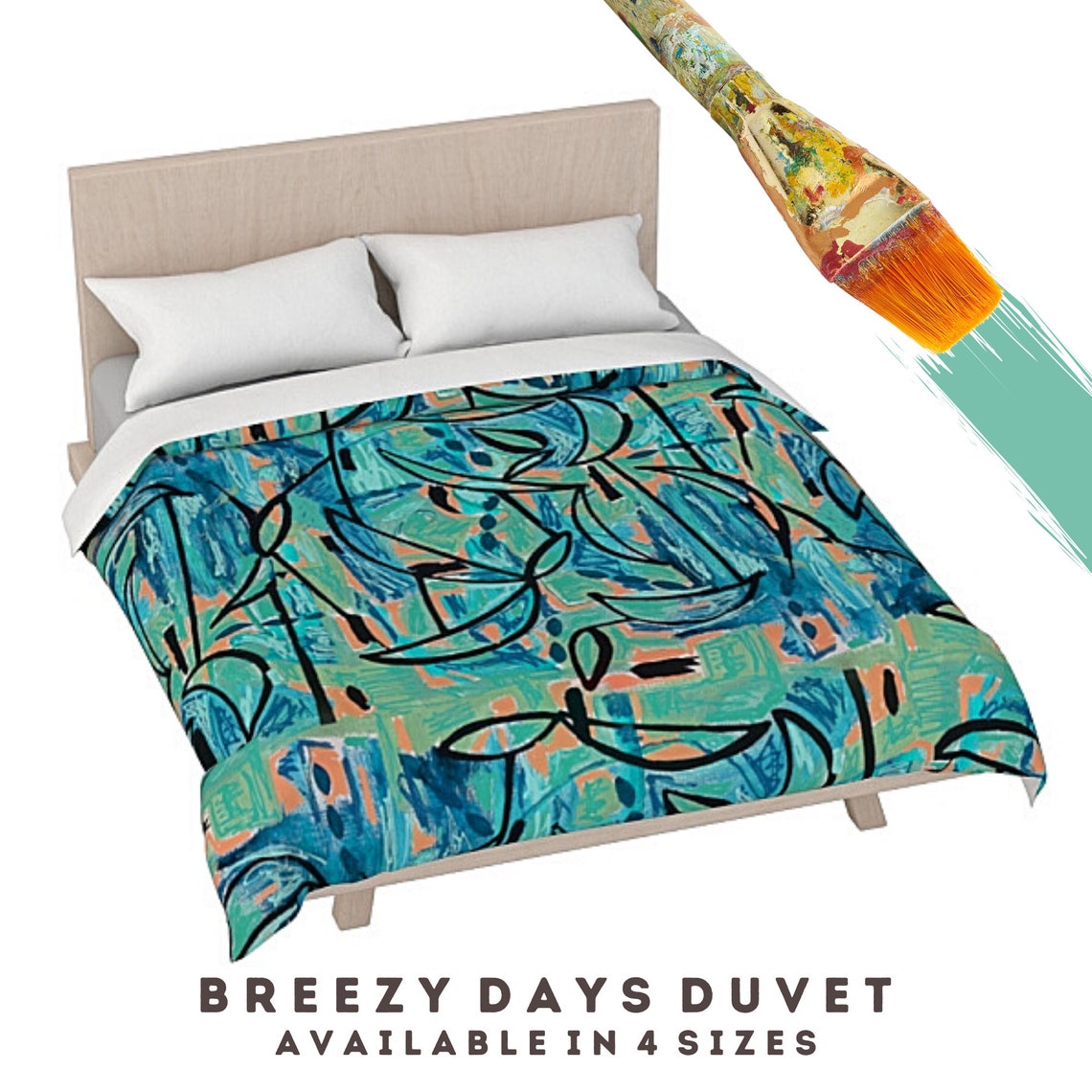Art Bedding King Queen Duvet Designer Luxury Bed Cover Boho | Etsy