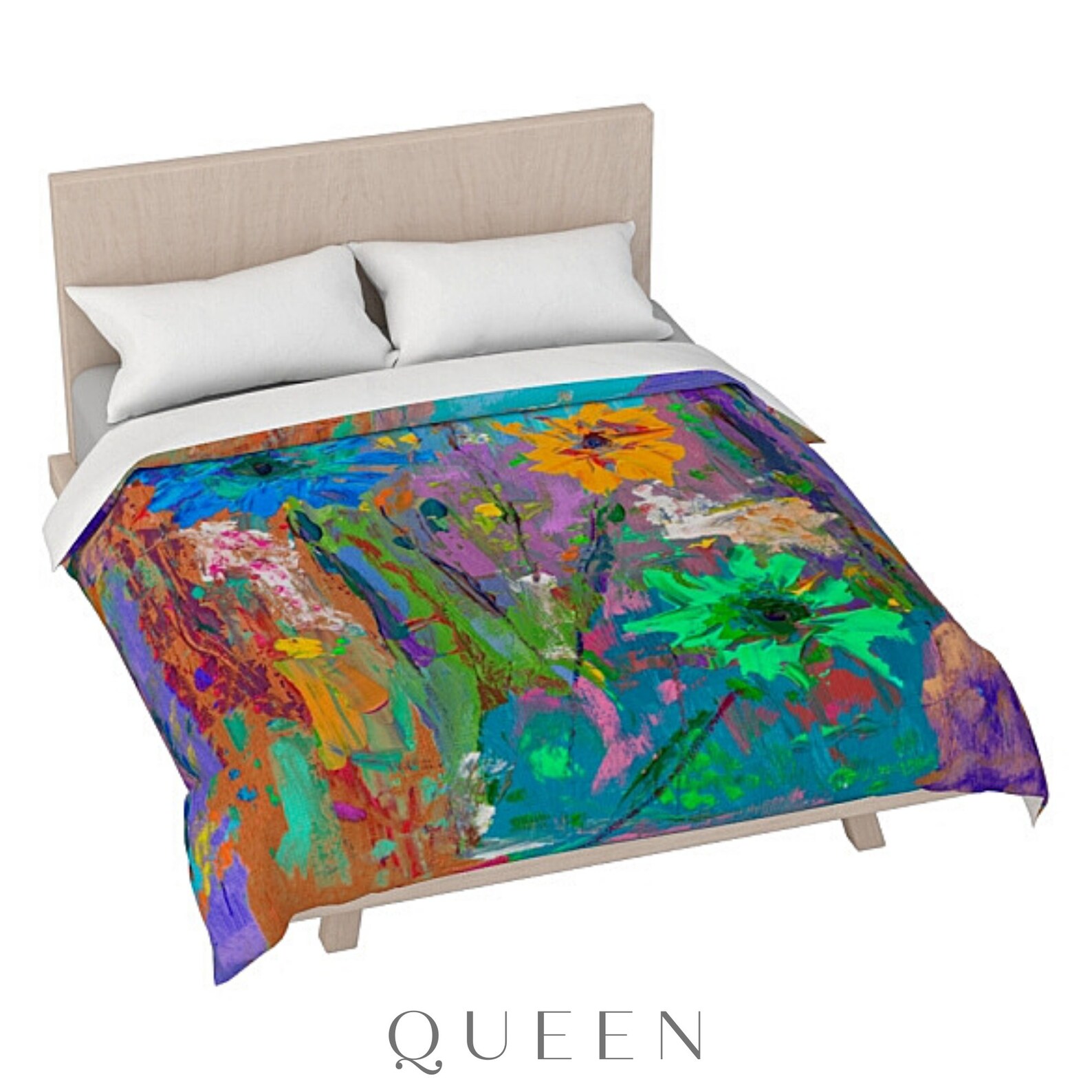 Duvet Designer Luxury Abstract Art Bedding Colorful Spring Boho Cotton ...