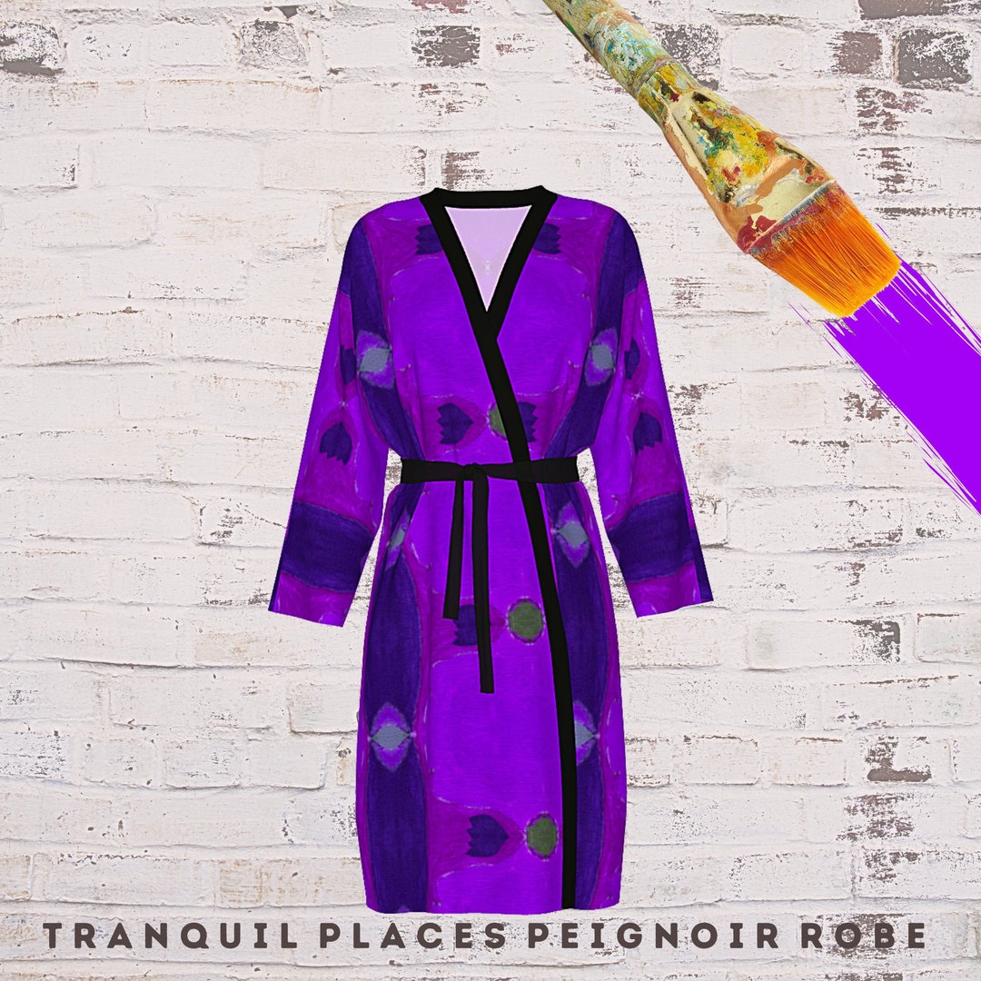 Womens Robe, Abstract Art Robe, Wearable Art, Luxury Robe, Colorful ...