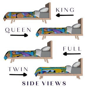 Colorful Art Duvet Abstract Retro Boho Bedding Designer Bedroom Decor ...