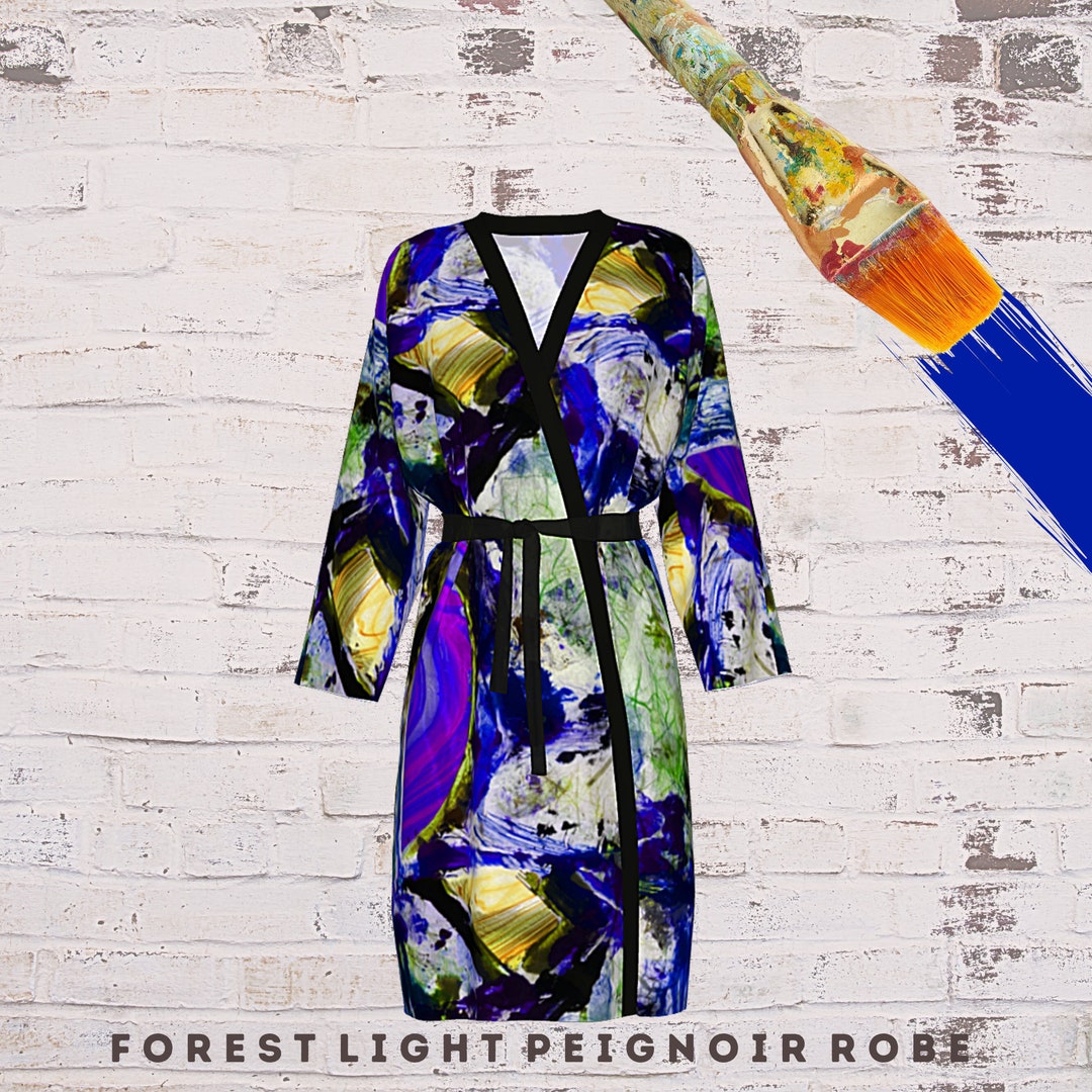 Womens Robe, Wearable Art, Abstract Art Robe, Casual Cover Up, Luxury ...