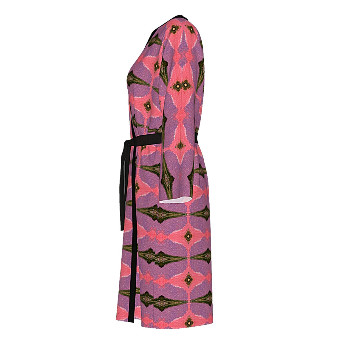 Womens Robe Wearable Art Colorful Loungewear Abstract Design Casual ...