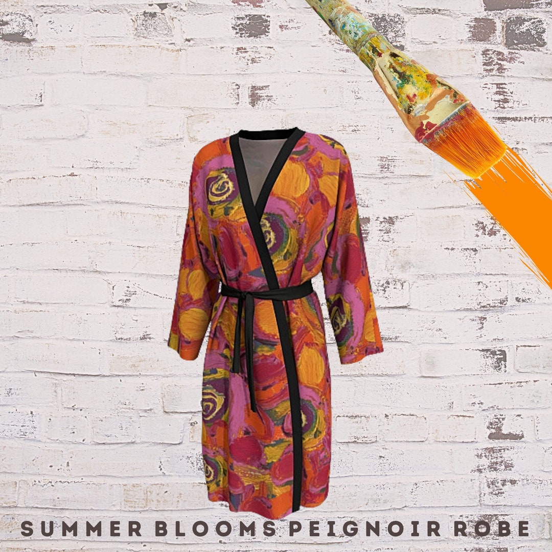 Robe for Women, Abstract Art Robe, Peignoir Robe, Casual Cover Up ...