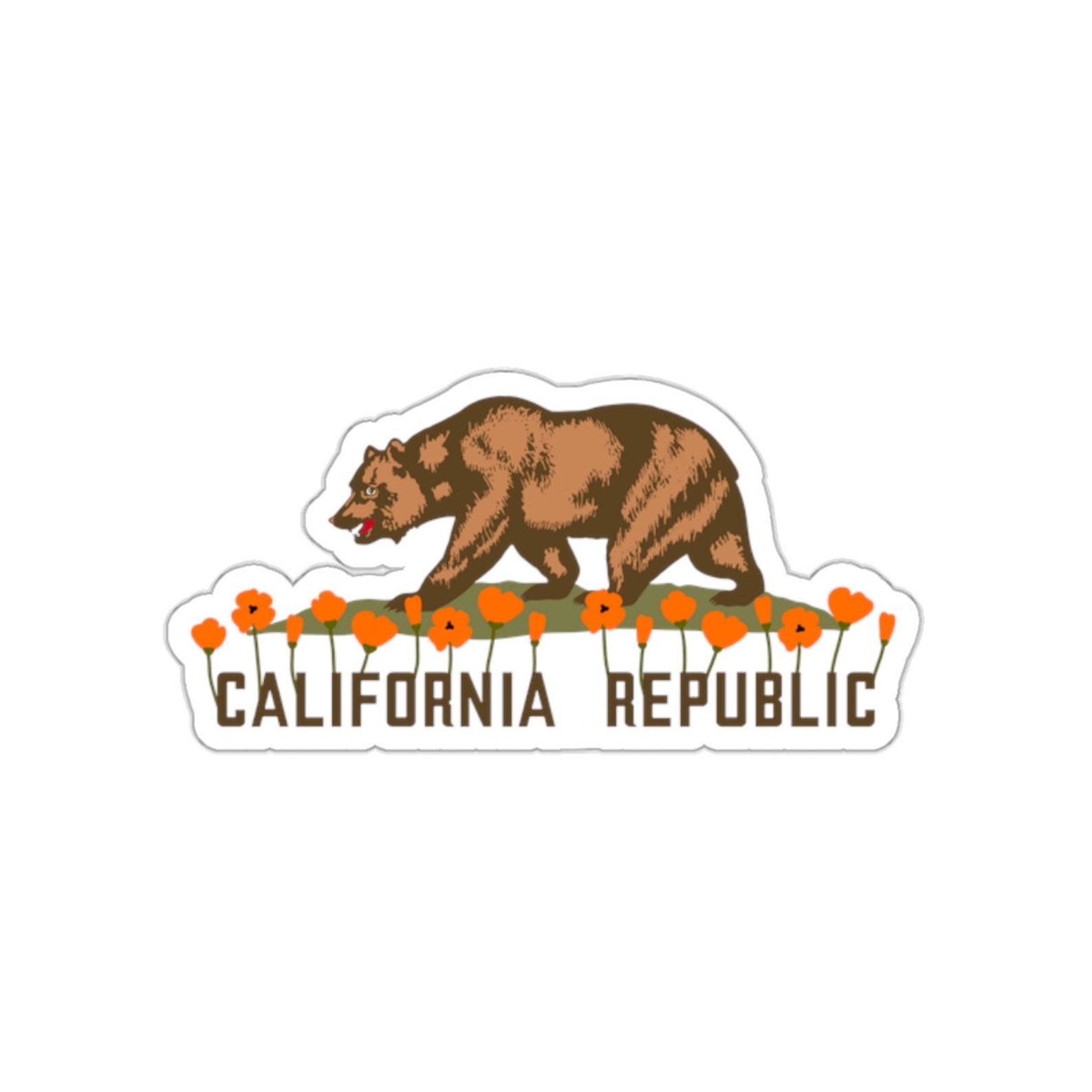 California Vinyl Sticker, California Flag Sticker, California Poppy ...