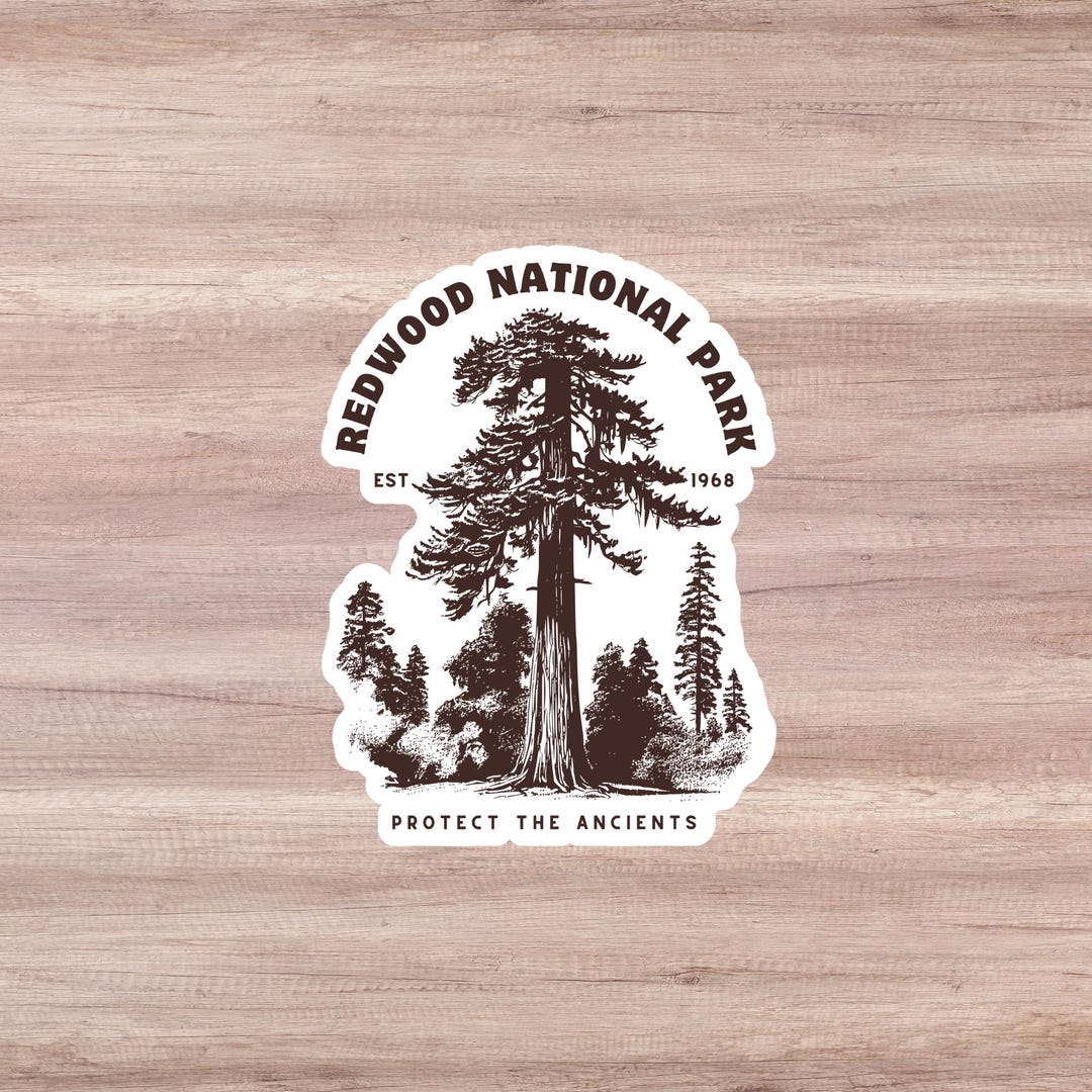 Redwood National Park Vinyl Sticker, Durable Sticker, Laptop Sticker ...
